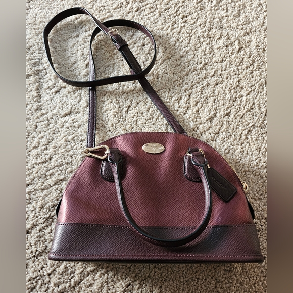 Coach | Bags | Coach Metallic Crossgrain Mini Cora Dome Satchel | Poshmark